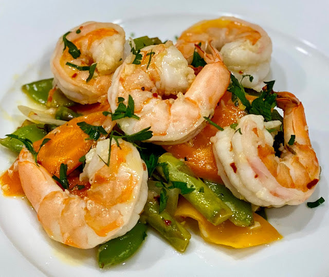 SHRIMP SCAMPI WITH VEGETABLES – Venagredos
